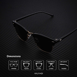 KALIYADI Unisex Polarized Retro Classic Trendy Stylish Sunglasses for Men Women Driving Sun glasses UV Blocking