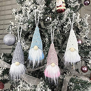 IAMAGOODLADY Christmas Gnomes Plush Decorations,2021 Christmas Faceless Gnome Santa Xmas Tree Hanging Ornament Doll Decoration Cute Handmade Swedish Gnome Dwarf Plush Elf Toy Home Decor Table Ornament