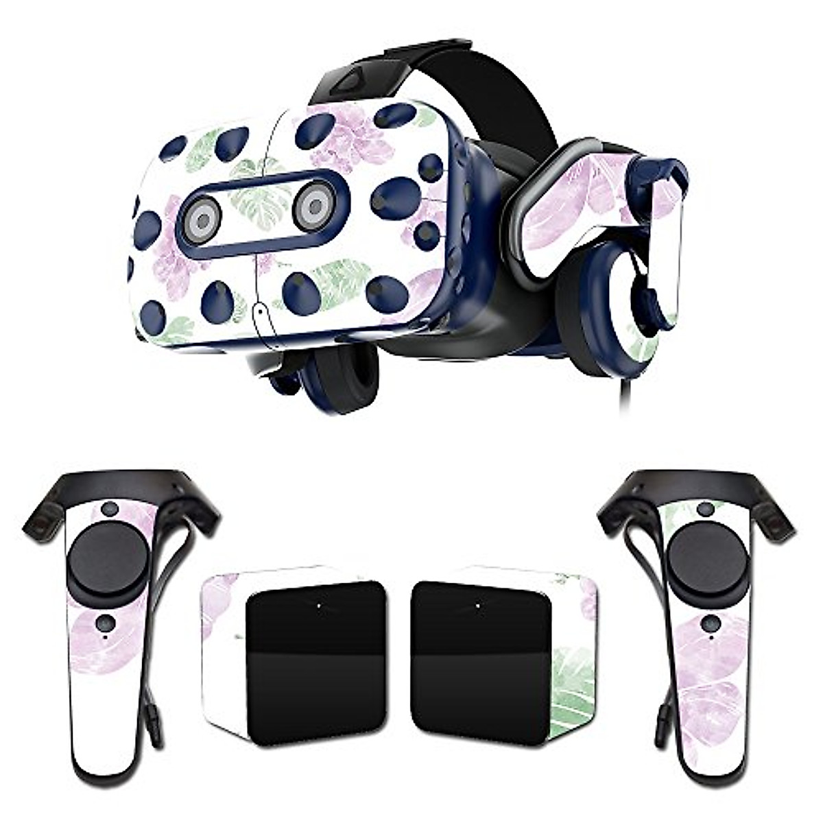 MightySkins Skin Compatible with HTC Vive Pro VR Headset - Water Color Flowers | Protective, Durable, and Unique Vinyl Decal wrap Cover | Easy to Apply, Remove, and Change Styles | Made in The USA