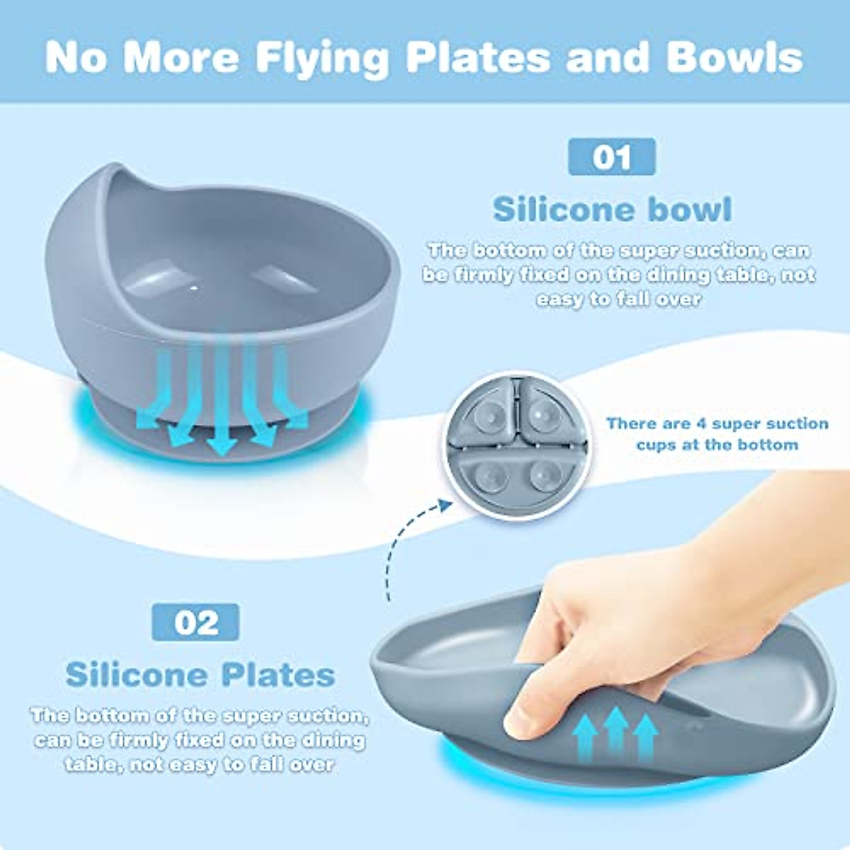 Baby Feeding Set Silicone Toddlers Weaning Feeding Sippy Cup with Straw and Laid Baby Feeding Supplies Set