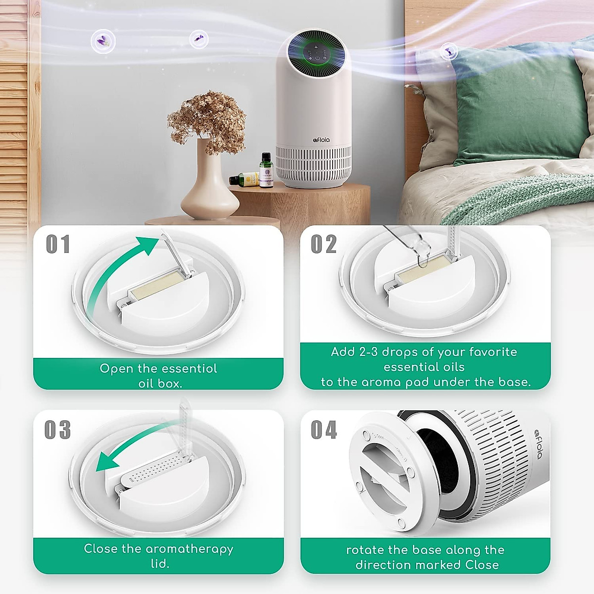 Afloia HEPA Air Purifier Original Replacement Filter + 20 PCS Sponges for Fillo With Fragrance B09M799DT4/B09M78CZYX