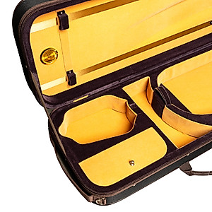 MI&VI AF-5003 Lightweight 4.5lb Hard Viola Travel Case With Reflective Safety Strips | Shoulder Straps | Hard-Shell | High-Density Foam - MIVI Music (15.5" to 16" inch)