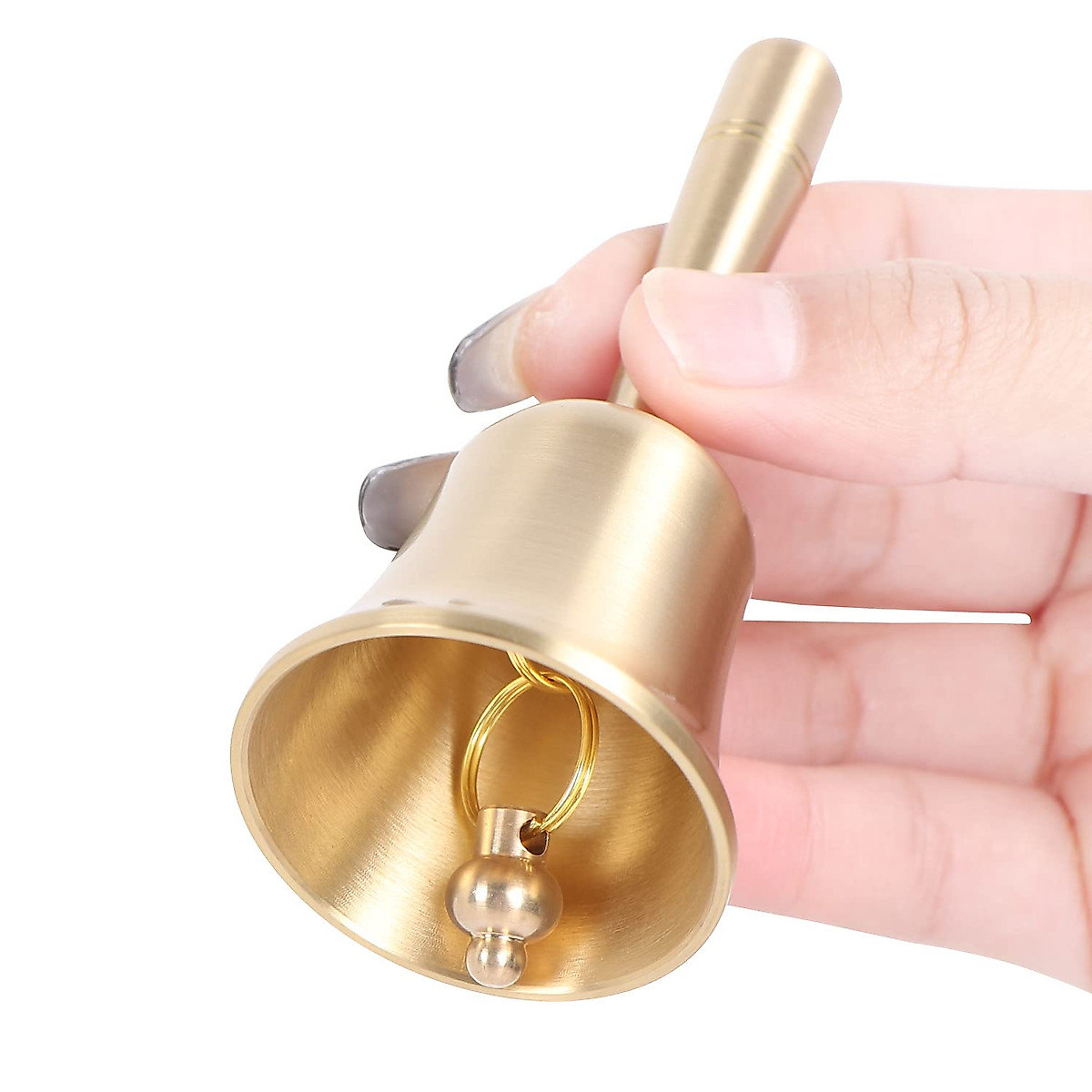 Traditional Style Hand Bell,Kids and Adults Game Call Bell,Extra Loud Solid Brass Handbells use for School, Church, Hotel, Christmas and Wedding Service