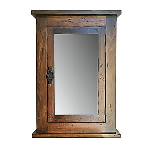 Dijkoo ZyduzscAT NUOTIRUIS Primitive Mission Medicine Cabinet/Surface Mount/Distressed Medium Finish/Solid Wood & Handmade C