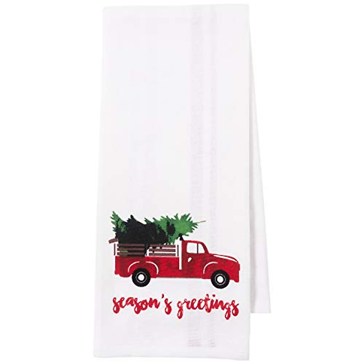 KAF Home Pantry Kitchen Holiday Dish Towel Set of 4, 100-Percent Cotton, 18 x 28-inch (Vintage Red Christmas Truck)