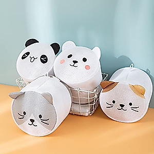 LEACIEN Bra Washing Bags for Laundry,Bras Laundry Bag for Washing Machine Delicate Wash Bag for Underwear,Lingerie,Socks,Undershirt (Bear Set)