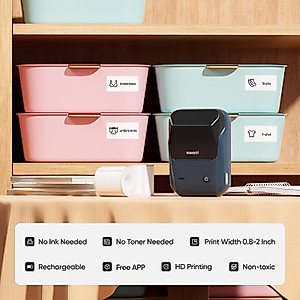 NIIMBOT B1 2 Inch Thermal Label Maker with 1 Roll Free Tape Auto Identification for Home Office Organization Commercial Use Business Price Gun Label Printer Shipping Label Tag Writer