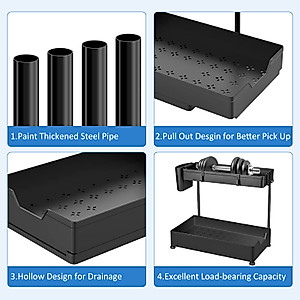 Verdenu Under Sink Organizer and Storage, 2-Tier Pull Out Organizer with Sliding Drawer, Cabinet Organizer with Extra 4 Hooks and 1 Hanging Cup for Under Kitchen Sink, Bathroom, Office