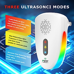 Ultrasonic Pest & Mouse Repeller, Indoor Pest Control, Ultrasonic Pest Repellent, Indoor Pest Control for Home, Kitchen, Office, Warehouse, Hotel, Three Mode Switching, 6 Packs