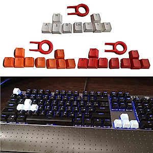 sara-u 9 Keys PBT Backlit Keycaps WASD/ESC/Direction Cherry MX Keycaps With Key Cap Puller For MX Switches Backlit Mechanical Gaming Keyboard, one, Red