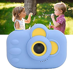 Hidyliu 1080P Kids Digital Camera - 2inch Kids Camera Cute Cartoon Design HD Digital Children Selfie Camera for Birthday (Blue)