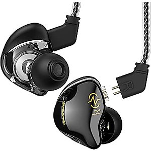 YINYOO in Ear Monitor Headphones CCZ Coffee-Bean IEM HiFi in-Ear Earbuds Earphone with 1DD, Immersive Bass Sound for Singers, Musicians, Stage, Drummers for Church Gym Running(Without mic, Black)