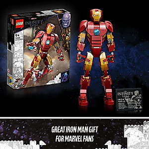 LEGO Marvel Iron Man Figure 76206 Collectible Buildable Toy, Kids Bedroom Display Model from Avengers: Age of Ultron, Infinity Saga Set