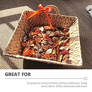 LUOZZY 2pcs Storage Basket Straw Woven Basket Desk Organizer Decorative Basket Sundries Holder for Home