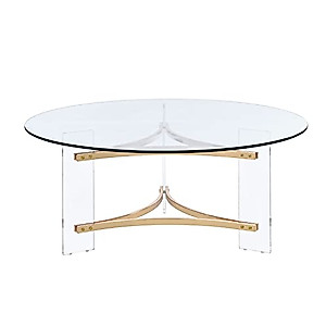 Acme Furniture Sosi Coffee Table, Gold Clear