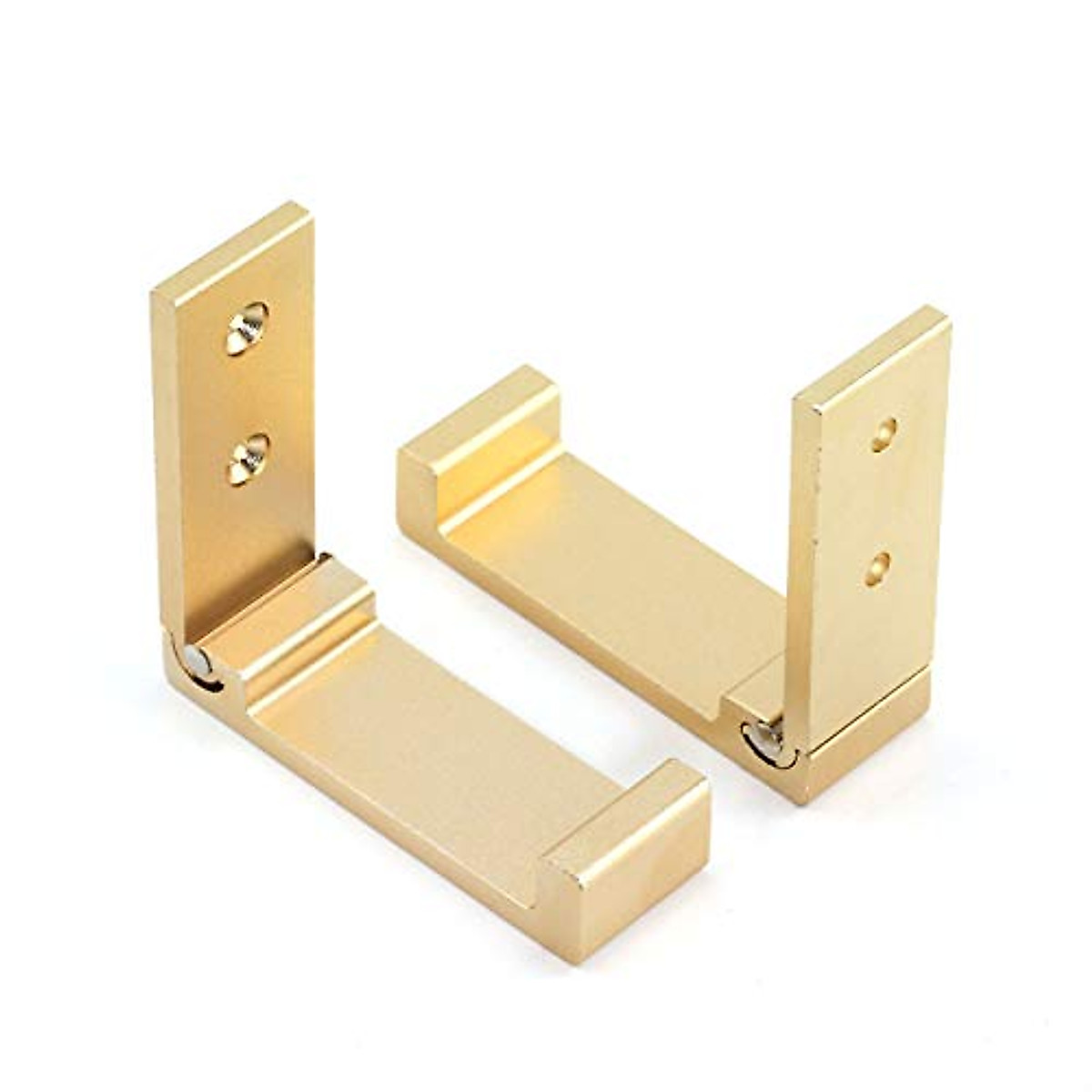 ZRM&E 3-Pack Folding Hooks Wall Door Clothes Coat Hat Bags Hangers Space Saving Racks Holder Aluminum Alloy Kitchen Bathroom Rustproof Towel Hooks Foldable Single Hook Gold