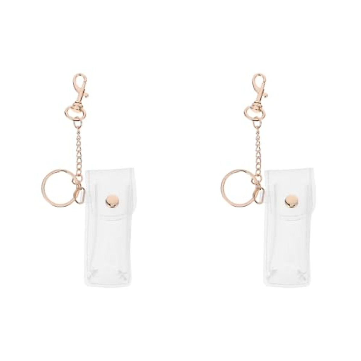 SHERCHPRY 2 Pack Lipstick Pouch Keychain Lipstick Cover Keyring Lipstick Balm Cover Transparent Lipstick Sleeve Transparent Pvc Lip Key Ring