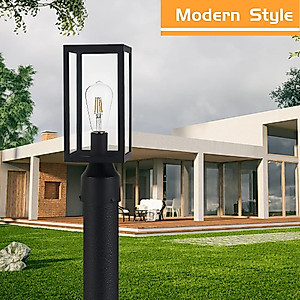 Windben Outdoor Post Light,Lamp Post Light Fixture,Post Lantern with Pier Mount Base,Matte Black,5 inches,Suitable for Gardens,Yards,Balconies or Entrances,etc