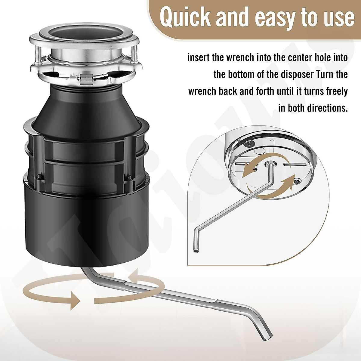 Garbage Disposal Wrench/Garbage Disposal Key Wrench, WRN-00 Jam-Buster Wrench, Compatible With InSinkErator, for Food Garbage Disposal, Garbage Disposal Allen Wrench Tool Garbage Disposal Repair