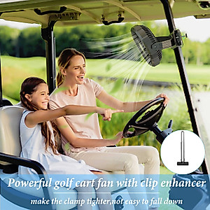 HandFan 10000mAh Upgraded Clip Fan with Charger/Clip Enhancer, 8 Inch Rechargeable Fan Portable with Sleep Timer, Battery Operated Camping Fan, for Golf Cart Travel Tent Gym Treadmill Outdoors(Black)