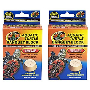 Zoo Med 2 Pack of Aquatic Turtle Banquet Block Value Packs, Regular Size, 10 Blocks Total, Food and Calcium Supplement