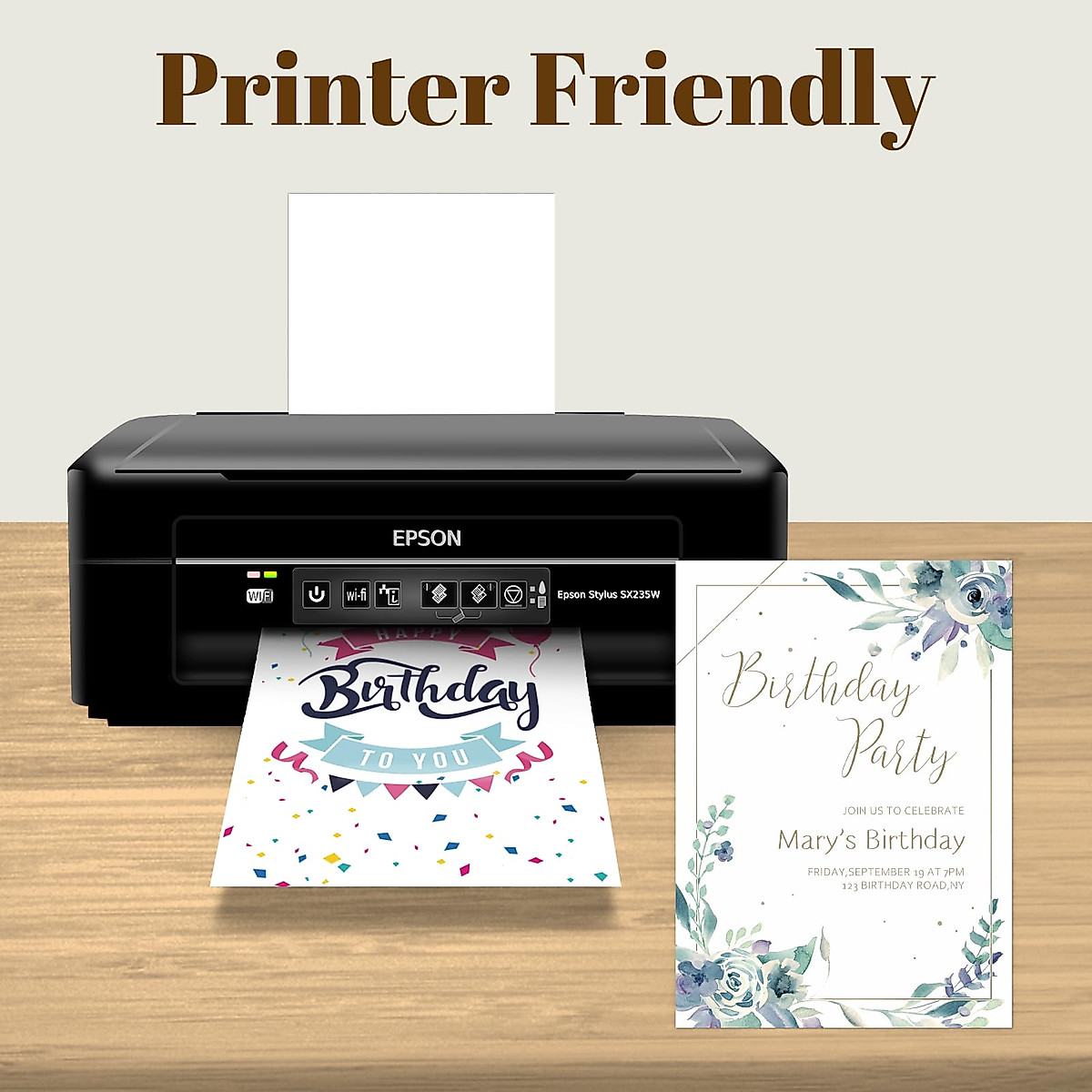 Goefun Blank Note Cards and Envelopes 5 x 7 Flat Cardstock and A7 Envelopes Self Seal 100 Pack for Wedding, Invitations, DIY Cards, Thank You Cards & All Occasion (Unfolded)