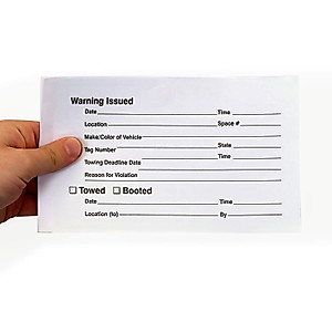 SmartSign (Pack of 50) 5 x 8 inch “Violation - Vehicle Illegally Parked, Subject to Towing/Impoundment” Parking Violation Stickers with Permanent Adhesive, 4.5 mil Paper, Fluorescent Orange and Black