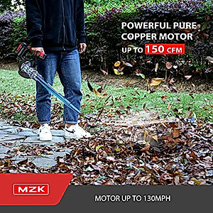 MZK Cordless Leaf Blower,20V Battery Powered Leaf Blower for Lawn Care, Electric Lightweight Mini Leaf Blower(Battery & Charger Included)