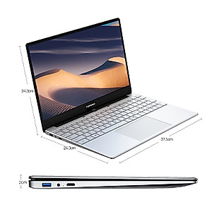 TOPOSH Windows 10 Laptop,15.6 inch PC Notebook,8GB RAM+256GB SSD,Intel Celeron 5205U,for Business use,Backlit Keyboard Dual Core,WiFi Bluetooth-Silver