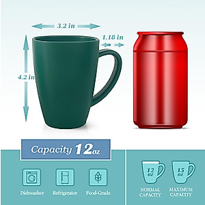 Teivio 12-Piece 13.5oz Lightweight Durable Water Tumblers, Unbreakable Wheat Straw Stackable Drinking Cups For Smoothies,Water, Wine, Beer Etc. Drinks, Dishwasher Safe, Multicolor