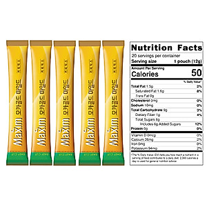 Instant Coffee Mix Packets Single Serve - Korean Variety Coffee Sampler 30 Sticks of 6 Different Flavors, Maxim Mocha, White Mocha, Original Maxim French Café (Variety 30 Pack)