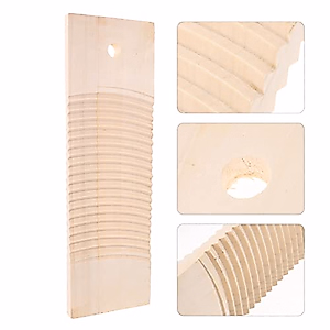 TOPBATHY Wooden Clothes Washboard Hand Wash Laundry Board Scrubbing Washboard for Home Store School