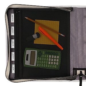 Five Star Zipper Binder, 2 Inch 3-Ring Binder for School, Expansion Panel and Expanding File, 580 Sheet Capacity, Black/Gray (29052IT8)