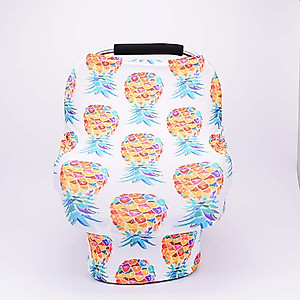 Baby Nursing Cover,Breastfeeding Scarf,Baby Car Seat Covers Canopies,Infant Stroller Cover for Girls and Boys Baby Shower Gifts (Pineapple)
