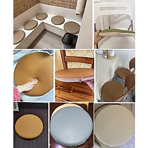 Round Upgrade Memory Foam Seat Cushion,1/2 Packs Round Chair Cushions Leather Waterproof Stool Cushion Detachable Chair Pads Non Slip Home Seat Cushion ( Color : Ivory white , Size : 33cm(Set Of 2) )