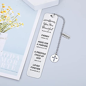 Inspirational Christian Bookmark Gifts for Women Stocking Stuffers Religious Gifts for Women Baptism Gifts for Girl Bible Verse Bookmark for Daughter Friend Birthday Christmas Baptism Church Gifts