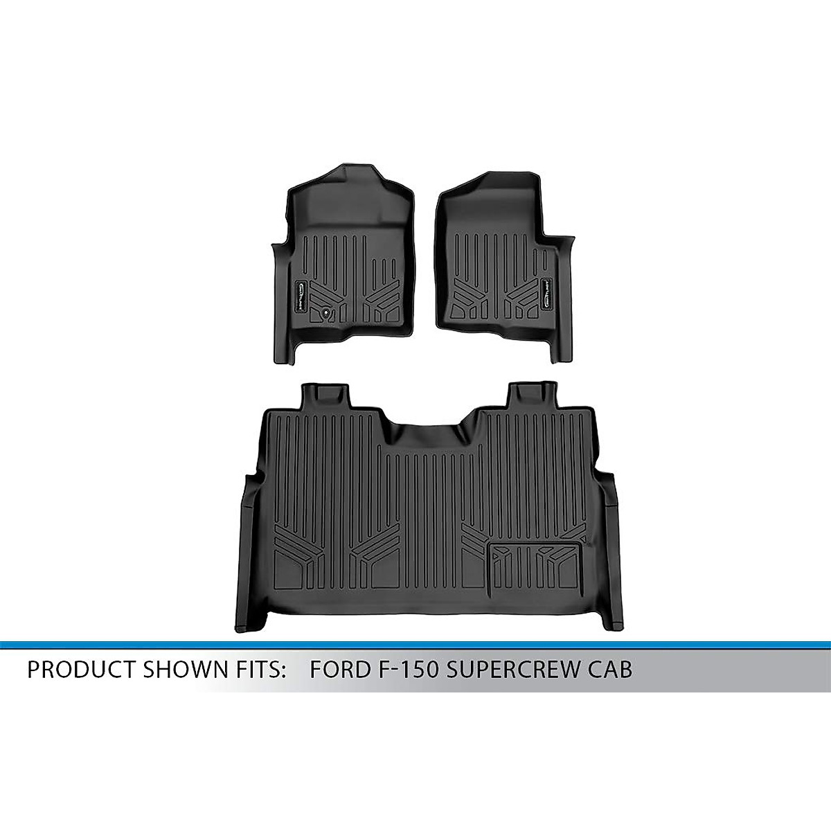 MAXLINER Custom Fit Floor Mats 2 Row Liner Set Black Compatible with 2009-2010 Ford F-150 SuperCrew Cab