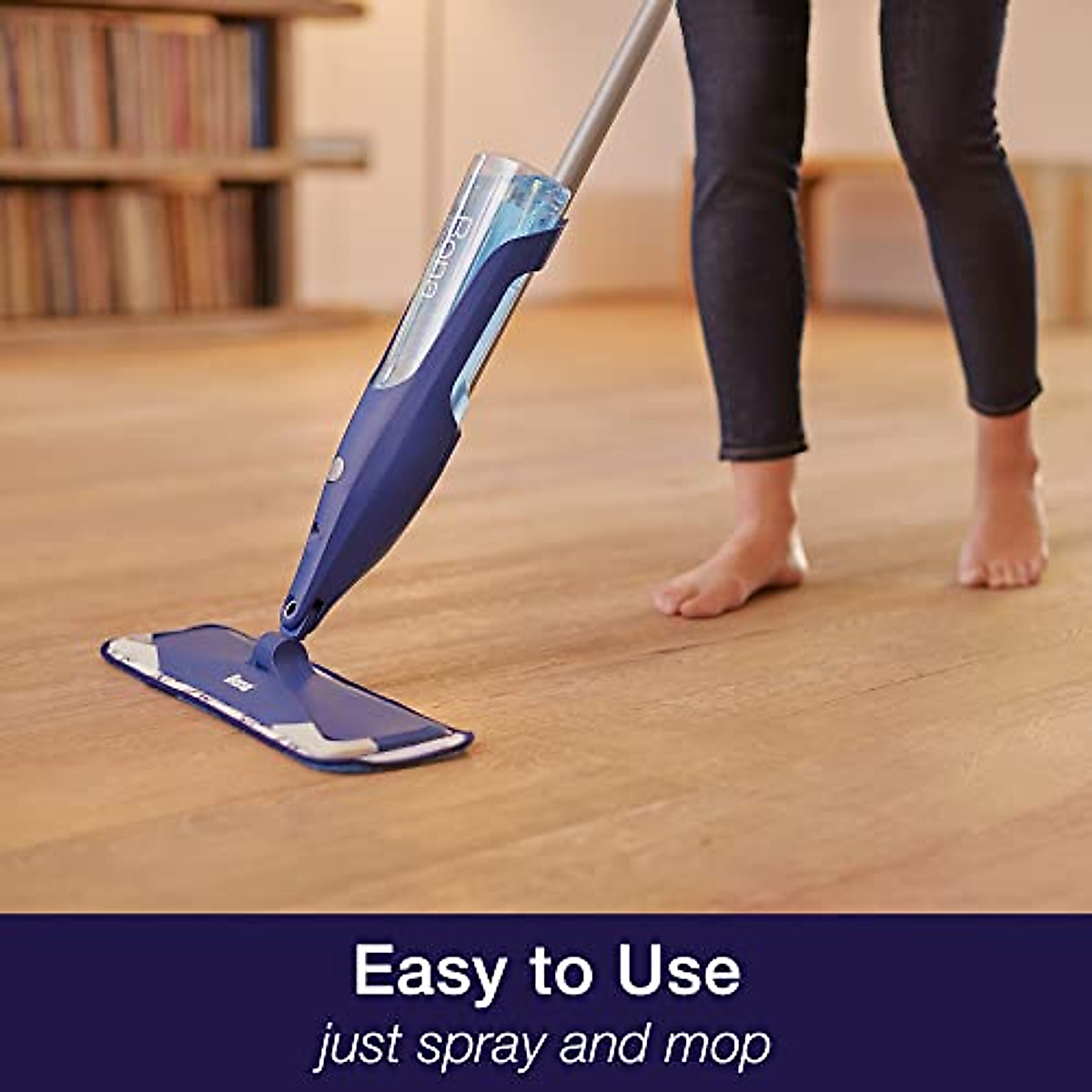 Bona Hardwood Floor Premium Spray Mop - Includes Wood Floor Cleaning Solution & Bona Microfiber Cleaning Pad for Hardwood & Hard Surface Floors & Bona Hardwood Floor Cleaner Refill - 128 fl oz