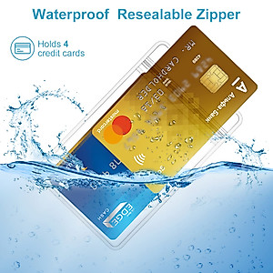 Abeyath 200 Pack Extra Thick ID Badge Holder Vertical Clear ID Card Holder with Waterproof Resealable Zip Name Tag Holder for Nurses, ​School and Office（ 2.25x2.5Inch）