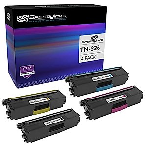 Speedy Inks Compatible Toner Cartridge Replacement for Brother TN336 (1 Black, 1 Cyan, 1 Magenta, 1 Yellow, 4-Pack)