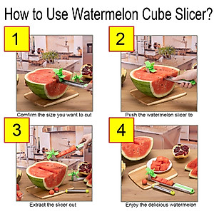 Watermelon Windmill Cutter Slicer, YIDADA Stainless Steel Shape Fruit Tools Quickly Cut Tool Kitchen Gadgets with Melon Scoop