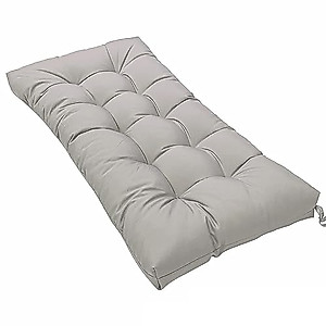 SUMURI Indoor/Outdoor Waterproof Bench Cushion, Tufted Loveseat Cushion for Patio Furniture,Non-Slip Bench Pads with Ties(Color:Dark Green)