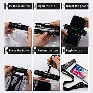 UNBREAKcable Waterproof Underwater Mobile Phone Case - [Pack of 2] 7.0 Inch IPX8 Waterproof Mobile Phone Case for Swimming, Bathing for iPhone 14 13 12 11 Pro Max Mini, XS X XR SE 8 7 6 Samsung & More