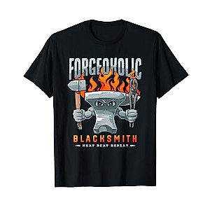 Blacksmith Forge Forgeholic Gift for Smith Hammer Forging T-Shirt