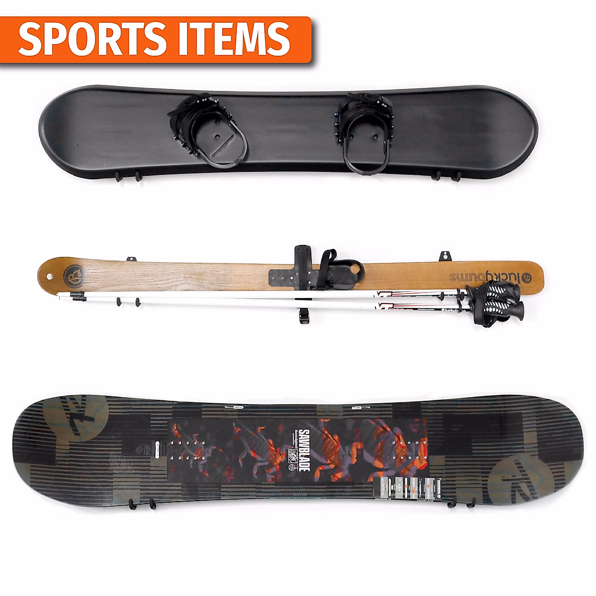 HUHOLE Garage Hooks Heavy Duty 4PC, Garage Wall Hooks, Wall Mount Garage Hanging Hooks for Bike, Ladder, Bulky Items