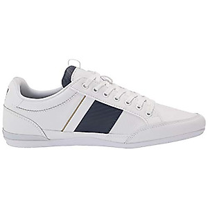 Lacoste Mens Chaymon Sneakers, White/White Leather, 9.5