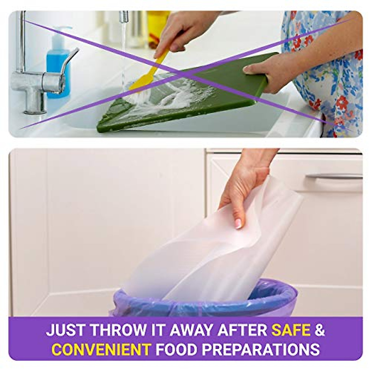 Disposable Plastic Cutting Board Sheets for BBQ & Camping – Large Flexible Chopping Boards – Cutting Mats for Kitchen and Outdoor 32'