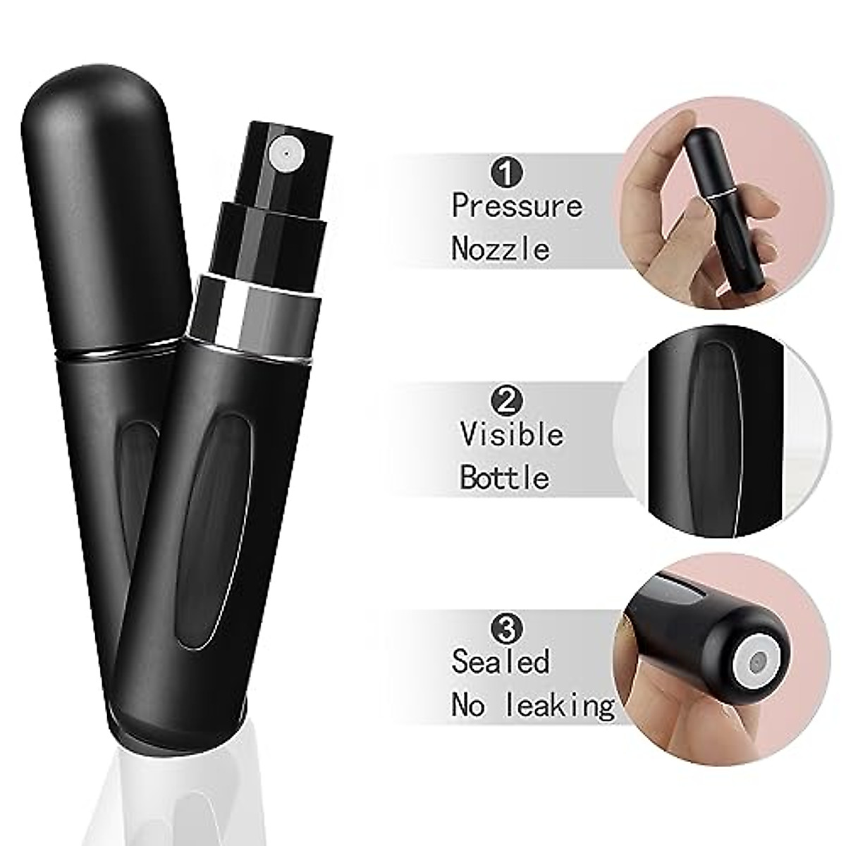 Perfume Travel Refillable Mini Spray Bottles travel size bottles Perfume refill bottle travel Atomizer Dispenser Essentials For Women Mens Small Mister Spray Bottle For Travel Accessories 5ml/0.2oz…