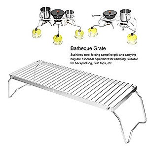 Liyeeo Anti-Corrosion Grate Barbeque Grill, Portable Folding Campfire Grill, Stainless Steel Camping for Picnic BBQ