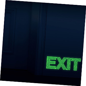 DOITOOL 3pcs Exit Sign Emblems Stickers Outdoor Signs Hotel Restaurant Exit Decal Warning Sticker Exit Sticker Indicator Floor Sticker Glowing Sticker Office Protector Luminous